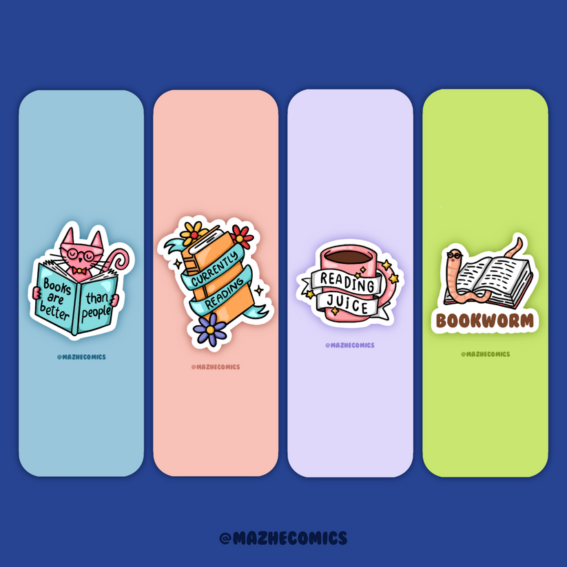 Set of 4 Relatable Sassy Long Bookmark – MazheComics